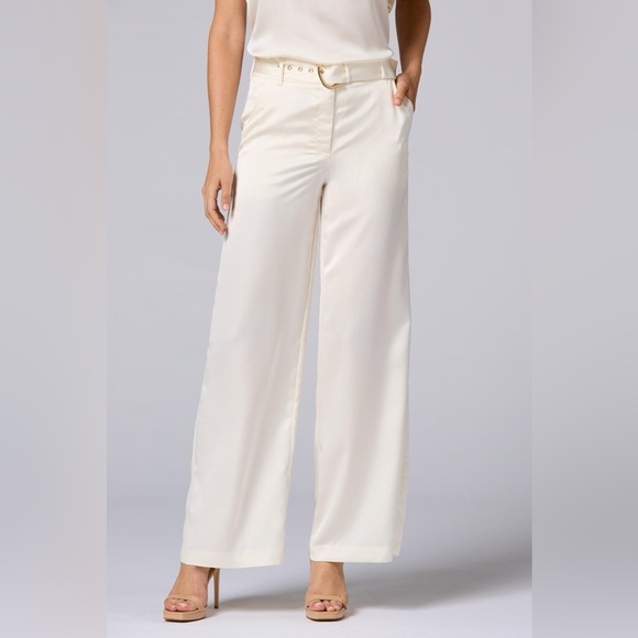 Cache | Pants & Jumpsuits | Cach Silky Cream Wide Leg Pants | Poshmark